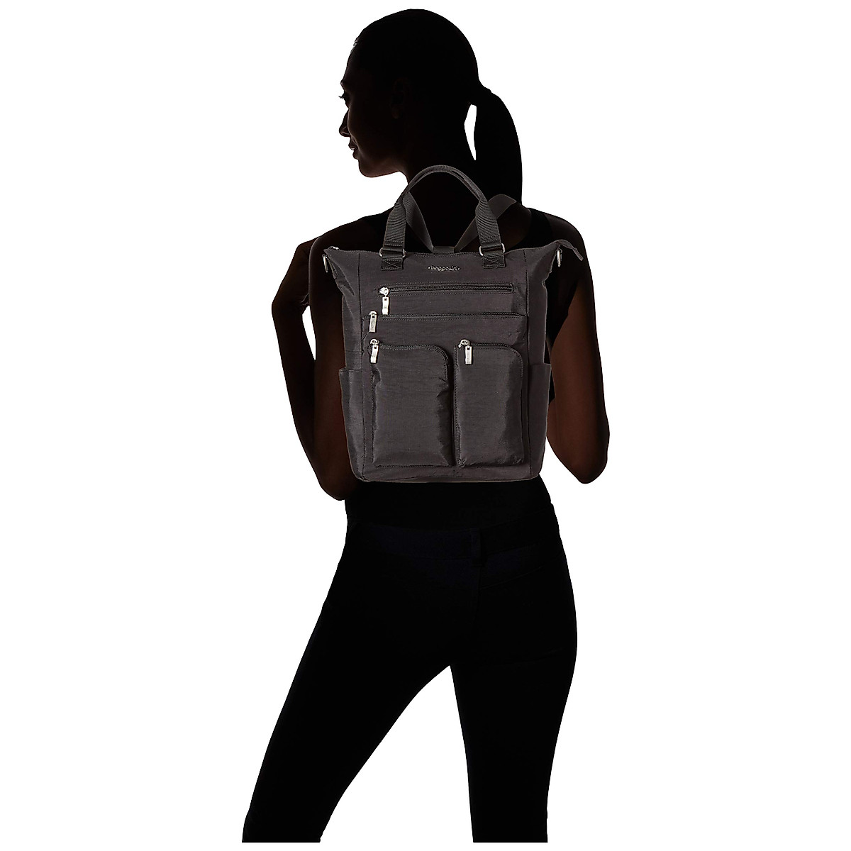 Baggallini womens Legacy 3-in-1 All set 3 in 1 Backpack, Black, One Size US