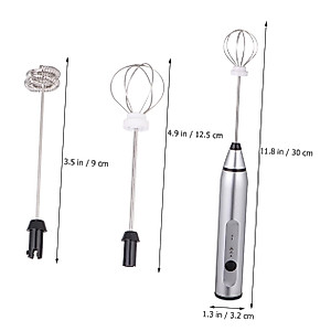 SHOWERORO Rechargeable Maker Whisk Stirrer Handheld Blender 3-speed Beater Silver