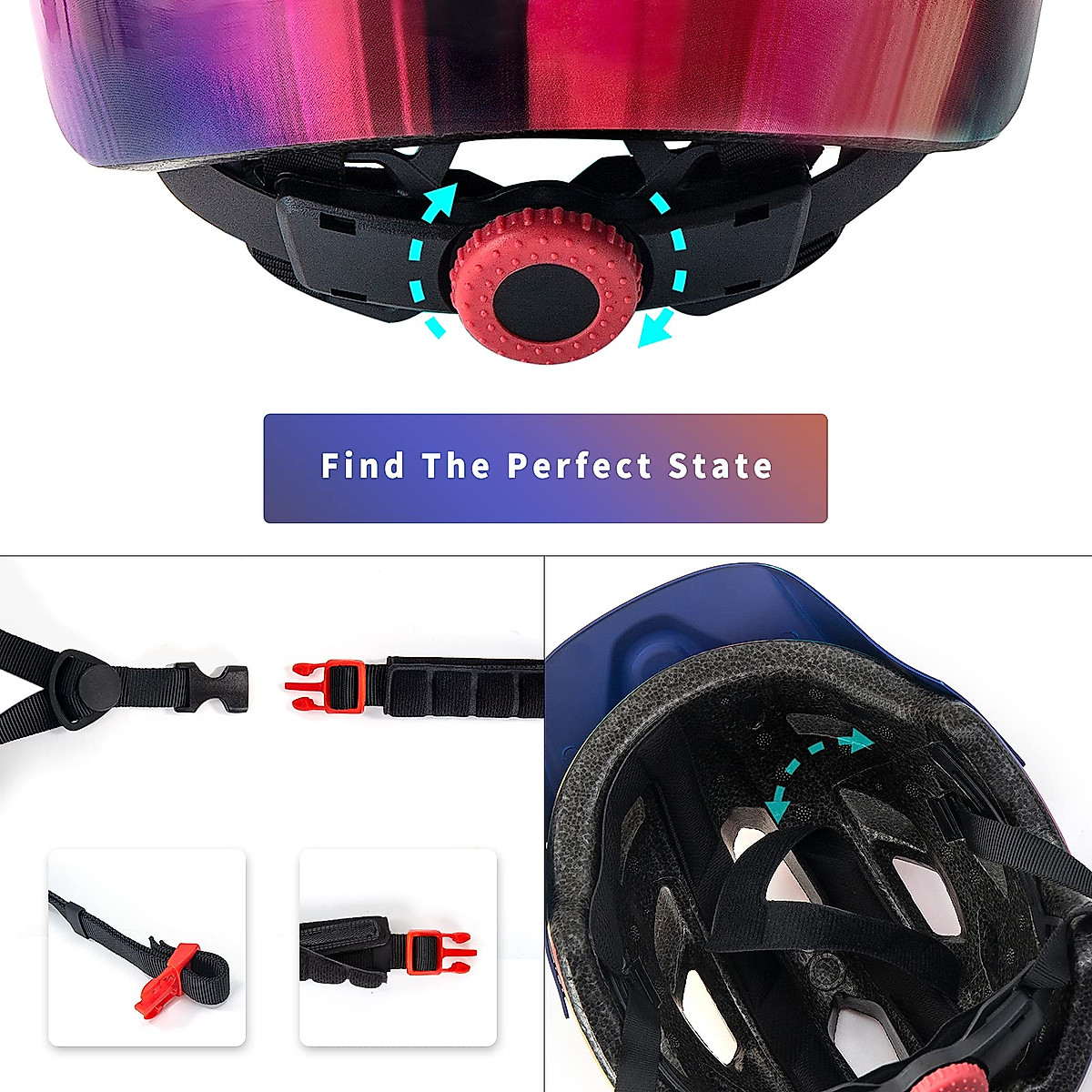 OnBros Kids Bike Helmet - Bike Helmet for 5-14 Boys or Girls with Visor, Children Bicycle Helmet for Skateboard Mountain Scooter Road Cycling, Lightweight and Adjustable 50-57CM