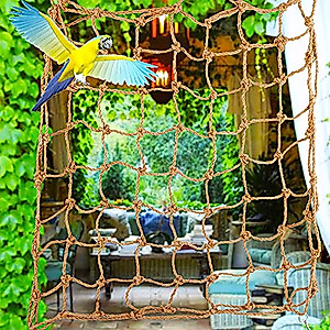 VTurboWay Bird Climbing Net, Parrot Climbing Cotton Rope Thicken Chew Toys Net Hammock Hanging Ladder Habitat for Parrot Cockatoo Cockatiel Macaw African Greys Budgies Parakeet (23.6" x 23.6")