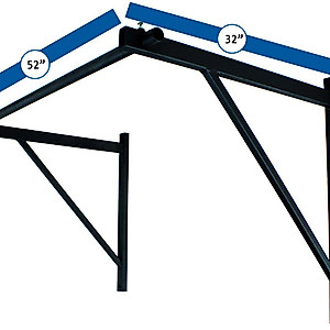 Titan HD Wall Mounted Pull Up Chin Up Bar with 8 in. Wood Olympic Gymnastic Rings - 1.5 in. W Heavy Duty Thick Straps &