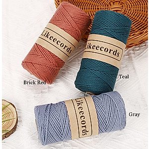 Likeecords 100% Cotton Crochet Bag Cord 2mm 170m Macrame Cord 2mm Crochet Thread Macrame Rope Gift for Knitter (Dark Blue)