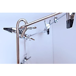 Neusu Space Saving 6 Tier Metal Skirt Hangers - Pack of 3 - Premium Quality Skirt & Pants Hangers with Rubber Coated Adjustable Clips for Women & Men - Hang Skirts, Slacks, Trousers, Jeans