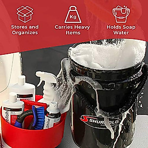 Shurhold 2452 Black 5 Gallon Bucket with Black Rope Handle