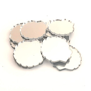 Super Cool Creations Shell Shaped Crafting Mirrors, Set of 10, Many Colours, Shatterproof Acrylic, Bright Green, Pack of 20 x 2cm