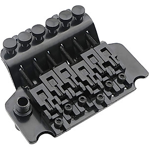Black Electric Guitar Tremolo Bridge with Bar Double Strat Locking for Floyd Rose Type