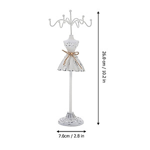 NUOBESTY Mannequin Jewelry Stand Makeup Containers Necklace Display Stand Desktop Jewelry Rack Necklace Display Rack Choker Necklaces for Princess Doll Earring Hoop Miss Resin Unique