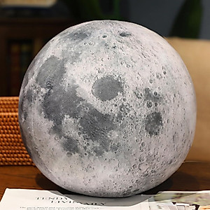 XIGUI Ultra-ealistic 3D Planet,Moon,Earth,The Sun,Pillow Plush Toys,for Kids Teens Adults, for Teachers and Parents, Educational Toy Learning, 10.6 in (The Moon)