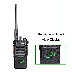 Retevis RT86 2 Way Radios Long Range,High Power 2600mAh Walkie Talkies Rechargeable,16CH Shatterproof Display Two Way Radios with Earpiece for Warehouse School(5 Pack)