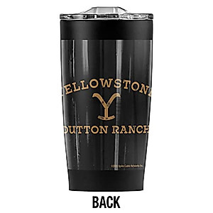 Yellowstone OFFICIAL Yellowstone Arched Logo Stainless Steel 20 oz Travel Tumbler, Vacuum Insulated & Double Wall with Leakproof Sliding Lid