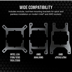 Corsair iCUE H115i RGB Elite Liquid CPU Cooler (16 Dynamic RGB LEDs, 140mm AF Elite Series FDB Fans, 280mm Radiator, iCUE Software Compatible, LGA 1700, 1200, 115X, 2066, and AM4 Sockets) Black