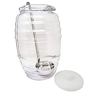 Made In Mexico Vitrolero Aguas Frescas Tapadera Water Jug Juice Beverage Container With Lid & 16oz Ladle Combo, 5-Gallon 20L - Clear, Party Fiesta Catering - BPA Free Food Grade Plastic