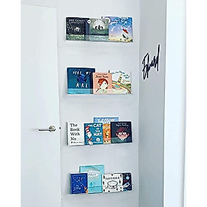 Acrylic Floating Wall Shelves 4 Pack Kids Bookshelf 24 Inch, Wall Mounted Invisible Ledge Shelf, Spice Rack, 4MM Thick Clear Bathroom Storage Shelves Display Organizer Toy Picture with 12 Screws