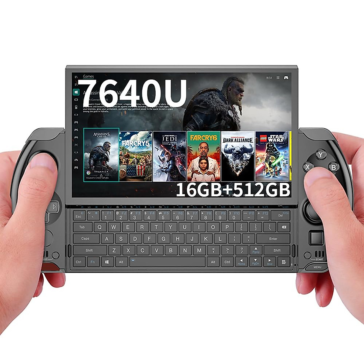 GPD Win 4 [AMD Ryzen 5 7640U] 6 Inches Mini Handheld Win 11 PC Game Console Gameplayer 1920X1080 TouchScreen Laptop Tablet PC (Black, 16GB+512B)