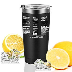 Greatingreat 1974 50th Birthday Gift for Women and Men - 50th Gifts for Parents - 50th Class Reunion - Mom Dad Wife Husband Present - 20oz Tumbler Cup Black