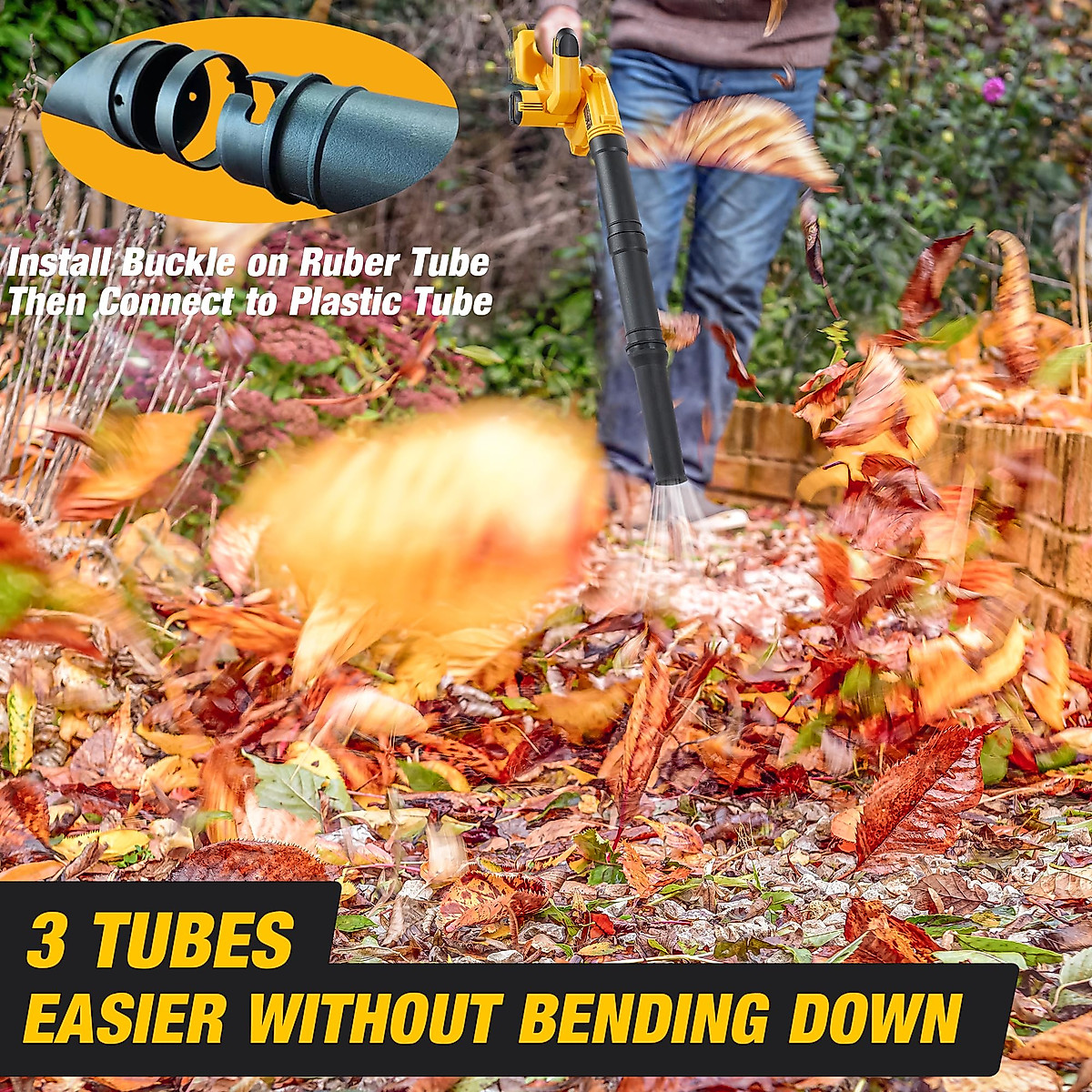 Cordless Leaf Blower for Dewalt 20V Max Battery,Electric Jobsite Air Blower with Brushless Motor,6 Variable Speed Up to 180MPH,2-in-1 Handle Electric Blower and Vacuum Cleaner(Battery Not Included)