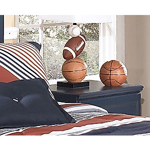 Signature Design by Ashley Nyx Youth 24" Baseball & Football Athletic Table Lamp, Brown & Orange