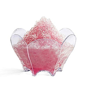 Tebery 100 Pack Mini Parfaits Dessert Cups with 100 Spoons, 2.5oz Clear Small Serving Bowl for Tasting Party Desserts Appetizers(Flower Shape)