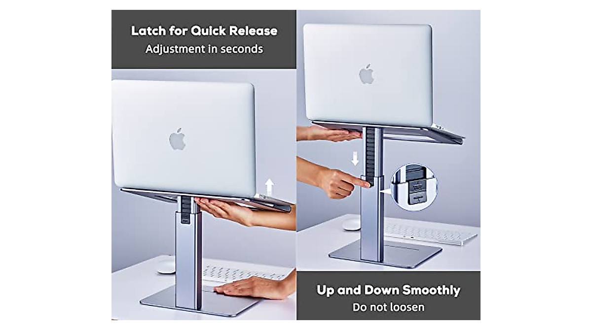 Tall Adjustable Laptop Stand | Sit/Stand & Eye-Level Camera