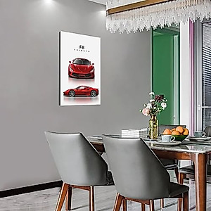 Car Poster Ferrari F40 Supercar Posters Racing Car Canvas Wall Art For Boy's Bedroom SuperCar Wall Decor Frame-style 16x24inch(40x60cm)