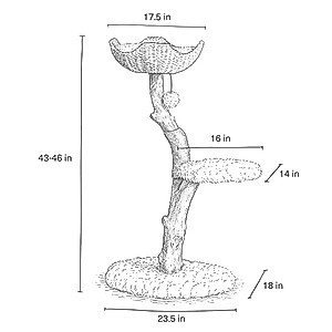 Wooden Cat Tree Tower, Modern Single Branch Cat Condo, Wood Cat Tree, Cat Climbing, Furniture for Cat, Cat Lover Gift, Cat Furniture,Cat Gift by MAU LIFESTYLE (Alpine White)