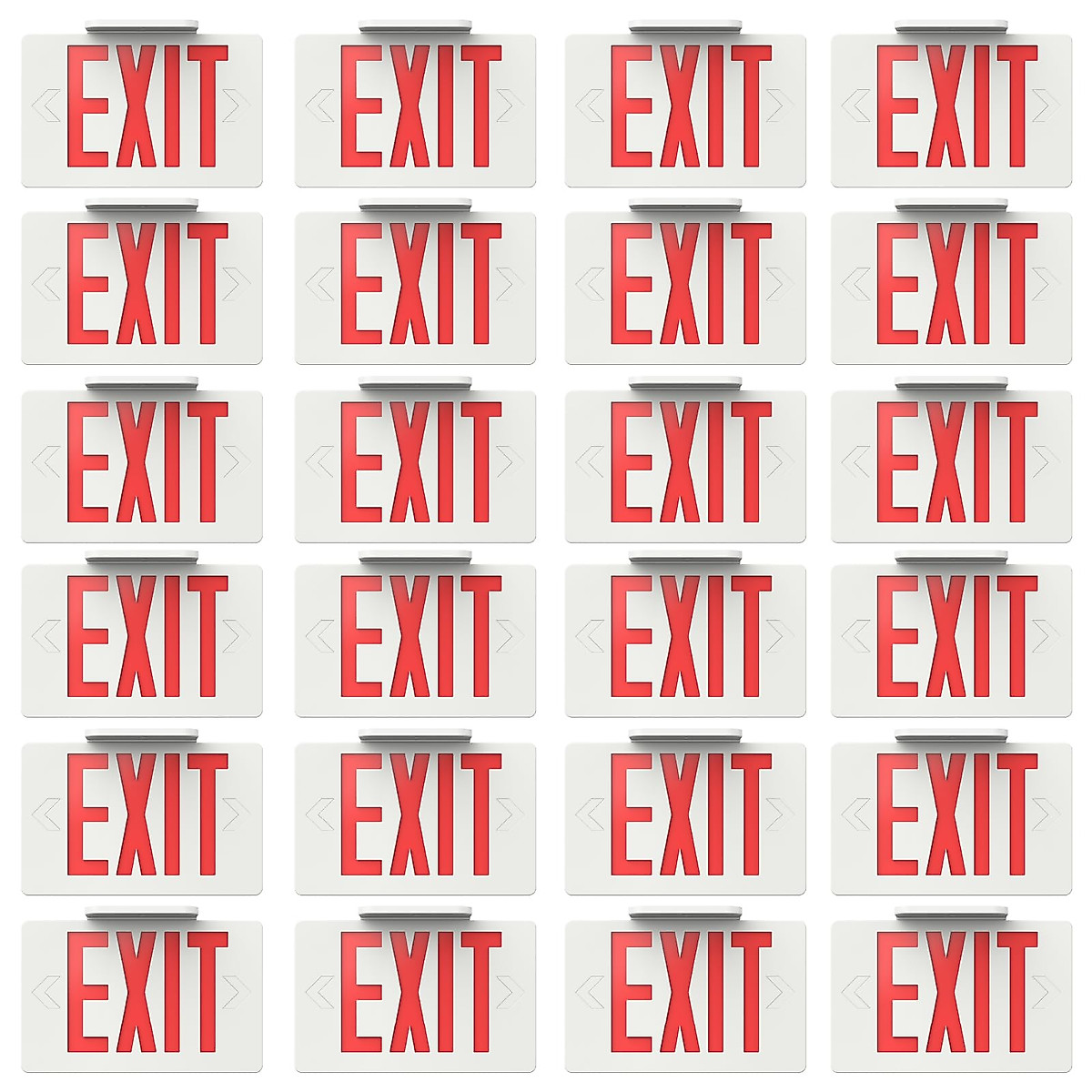 Sunco 24 Pack LED Exit Sign with Emergency Light, Commercial Grade Double Sided Fire Exit Lights, Backup Battery, Illuminated Emergency Exit, 120-277V, Dual Mounting, UL 94V-0 Fire Resistant