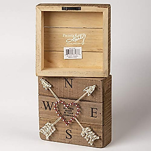 Primitives by Kathy 33187 String Art Box Sign, 6 x 6, Let Your Heart Be Your Compass