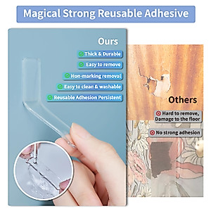 Under Furniture Blocker for Toys, Extra Strength Reusable Blockers with Magical Adhesion Tape, 15.7’’L x 3.2’’H Transparent Blockers for Toys, Non-Marking Removal (10 Pack -3.2’’H x15.7’’L)