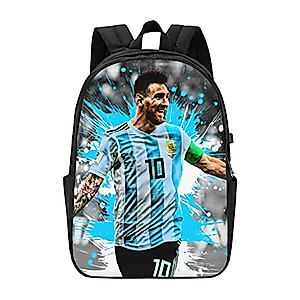 King Of Argentina #10 Messi Classic 17 Inch Laptop Backpack Large Capacity College Backpacks School Bookbags For Women Men