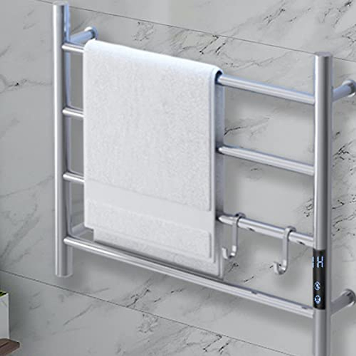 Electric Heating Bathroom Towel Rack Perforated 304 Stainless Steel Bright Intelligent Drying Electric Towel Rack,Silver