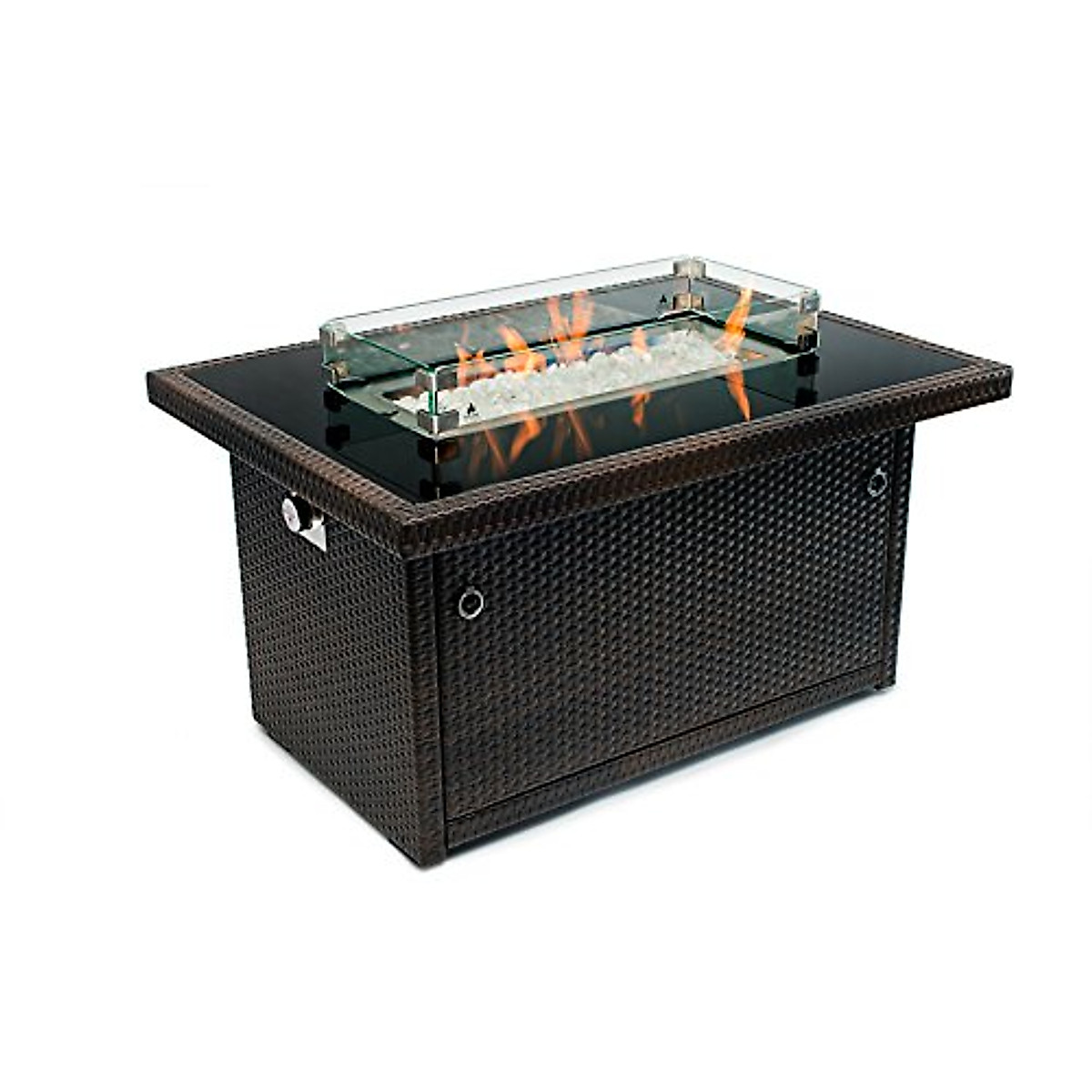 Outland Fire Table Tempered Glass Wind Guard Fence for Outland Series 401/403 Outdoor Propane Fire Pit Tables, Rectangular 29-Inch x 13-Inch x 4.5-Inch - Thick 5/16-Inch Safety Barrier Clear