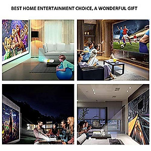 Cuifati Mini Projector,Mini Stylish Home Theater Portable LED Projector HD HDMI Projector,for Outdoor&Indoor,US Plug,White &Yellow
