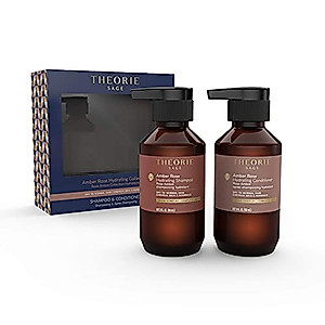 THEORIE Amber Rose Travel Set - Hydrating Shampoo & Conditioner minis - Refresh & Recharge - Suited for Dry to Normal Hair - Protects Color and Keratin Treated Hair, Bottles 90mL each