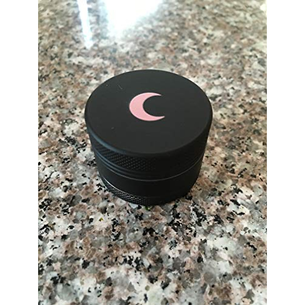 Brando Moon 1.5 inch Black with Pink Moon Kitchen Crusher - 3 Piece Small Metal Matte Crusher