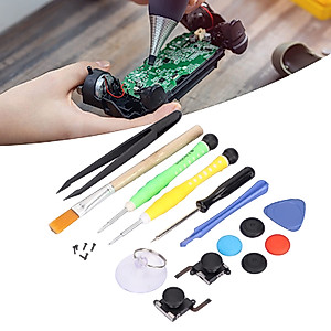 Disassembly Kit for Switch, 21in 1 Disassembly Repair Tool Kit Joystick Screwdriver Press Stick Pick Brush Clip Suction Cup Silicone Keycap Screw Box Set for Switch Handle