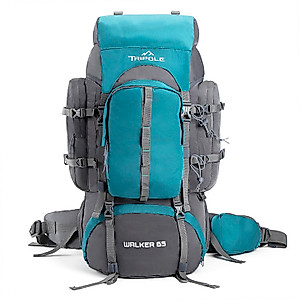 Tripole Walker 65 Litres Rucksack With 20 Litre Foldable Day Pack | Internal Frame With Metal Rod | Rain Cover | Bottom Opening | Laptop Section (Sea Green)