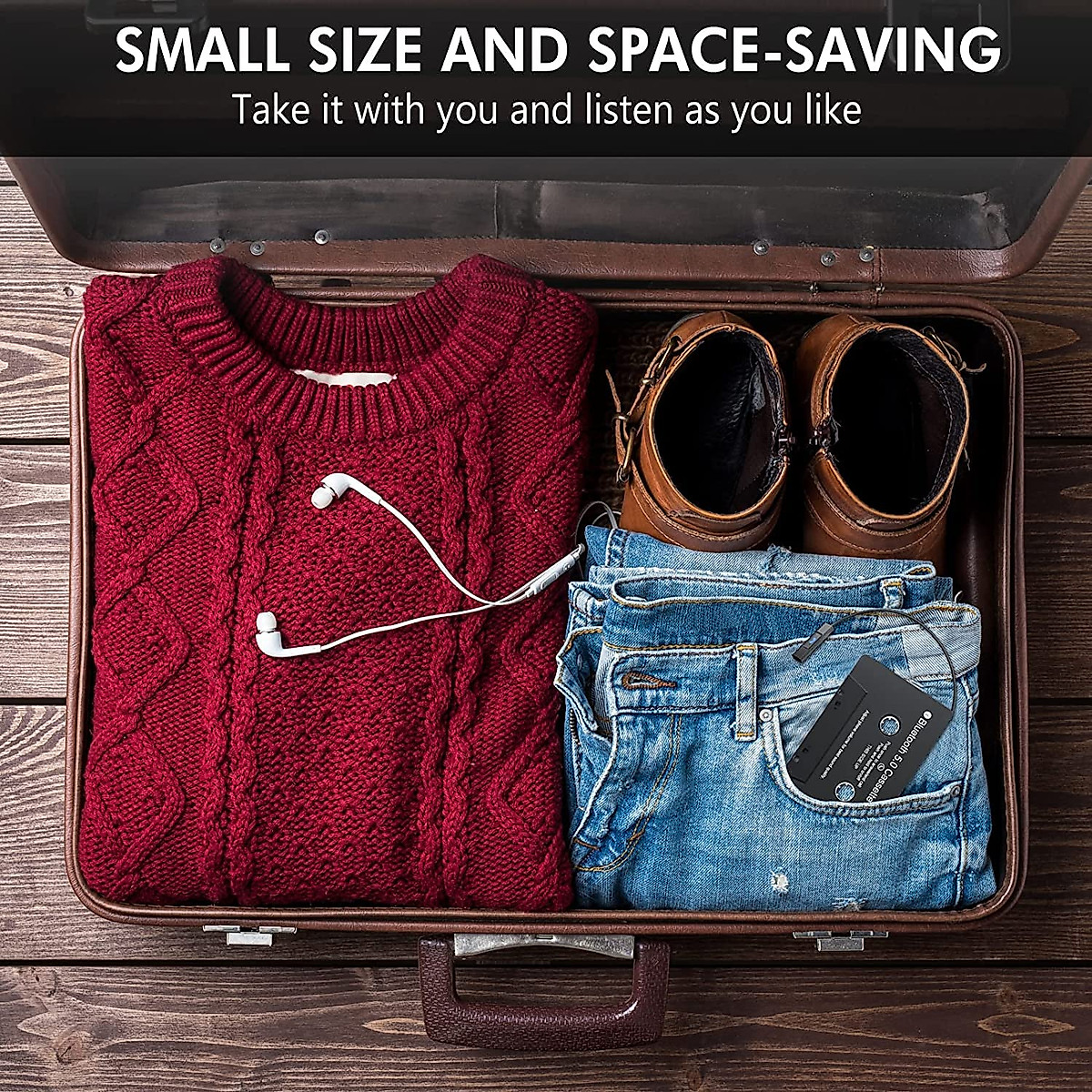 DIGITNOW Car Audio Cassette Receiver, Bluetooth 5.0 Cassette Aux Adapter for Listening Mobile Phone Music and Car Voice Handsfree, Black