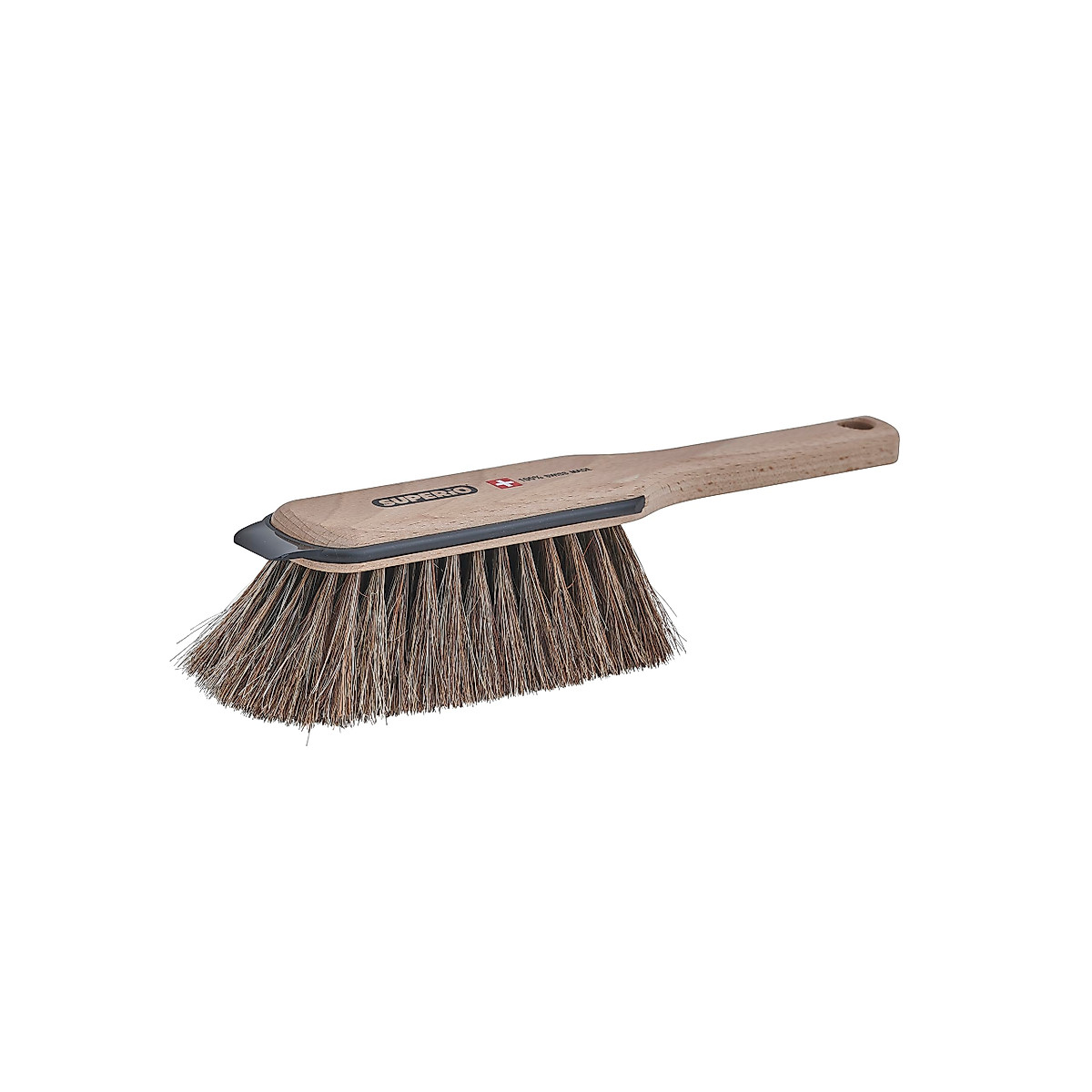 Superio Handheld Comfort Grip Dustpan and Brush Set - Hand Broom with Swiss Natural Horsehair Bristles.