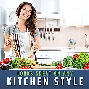 Premium Dark Walnut Wood Magnetic Knife Holder for Wall | 16 Inch | Upgraded Version | Professional Wooden Magnetic Knife Strip - Space-Saving Knife Rack/Knife Bar With Powerful Magnetic Pull Force