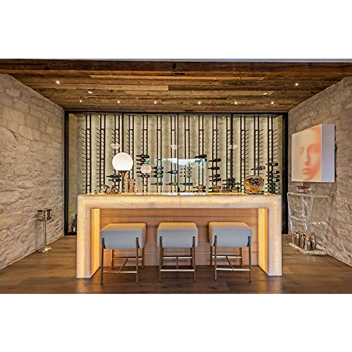 Ultra Wine Racks Floor-to-Ceiling Mount Display (1 Side, Single Deep, Black)