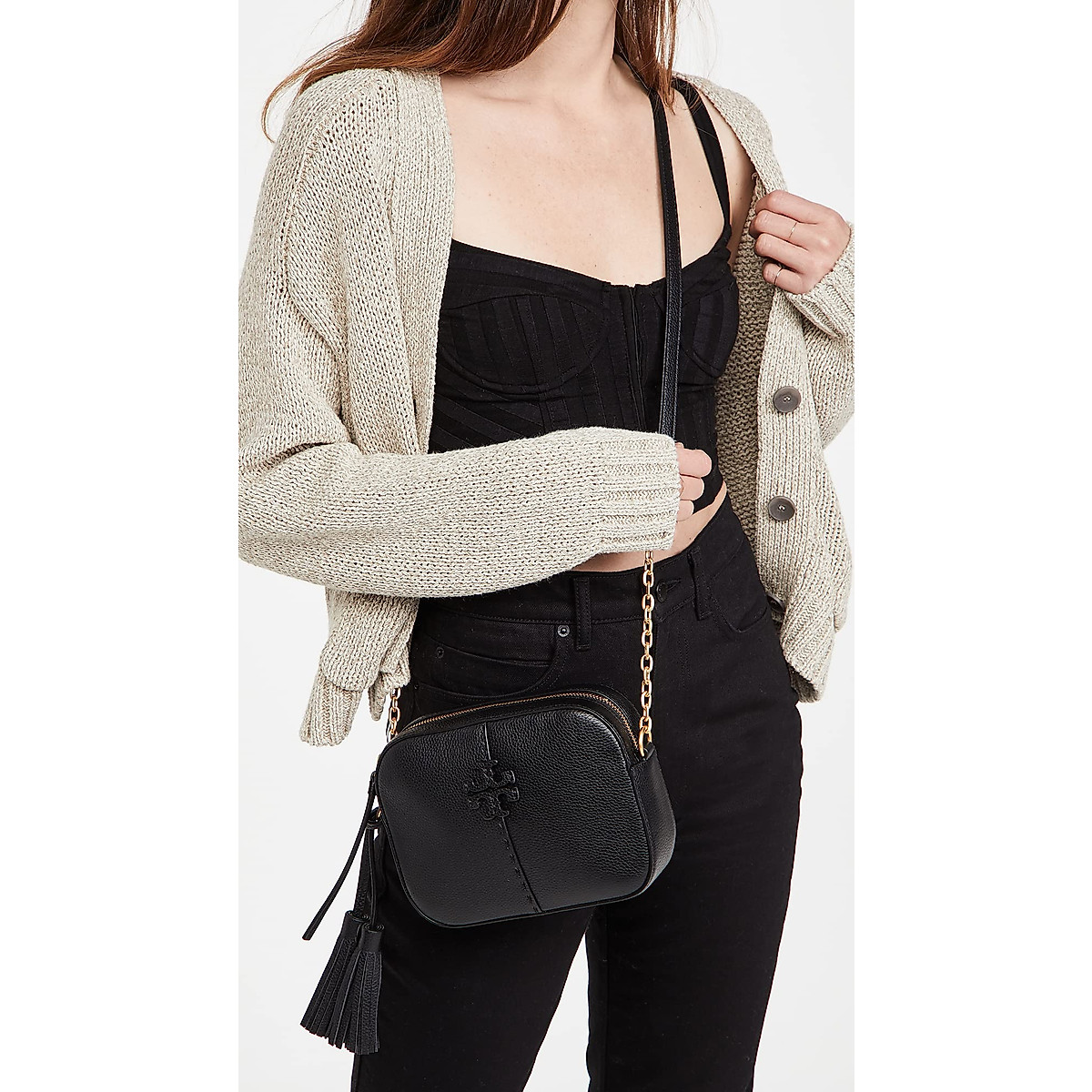 Tory Burch Women's Mcgraw Camera Bag, Black, One Size