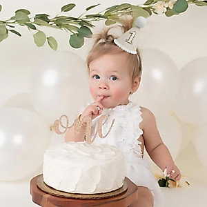 BOOMPA Boho 1st Birthday Celebration Hat - Boho 1st Birthday Conical Cap - Natural Boho First Birthday Decorations (1st)