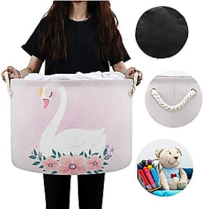 Large Storage Basket for Toys Cute Swan Storage Bin Box Kids Laundry Hamper for Nursery Clothes, Toys, Books, Home Decor