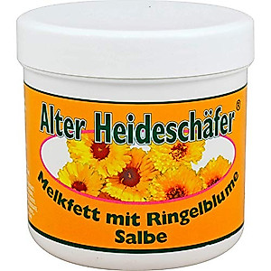 Calendula + Melkfett Soothing Salve - Sore, Irritated Skin, Stings, Insect Bites, Minor Burns- Large 250ml by Alter Heideschafer