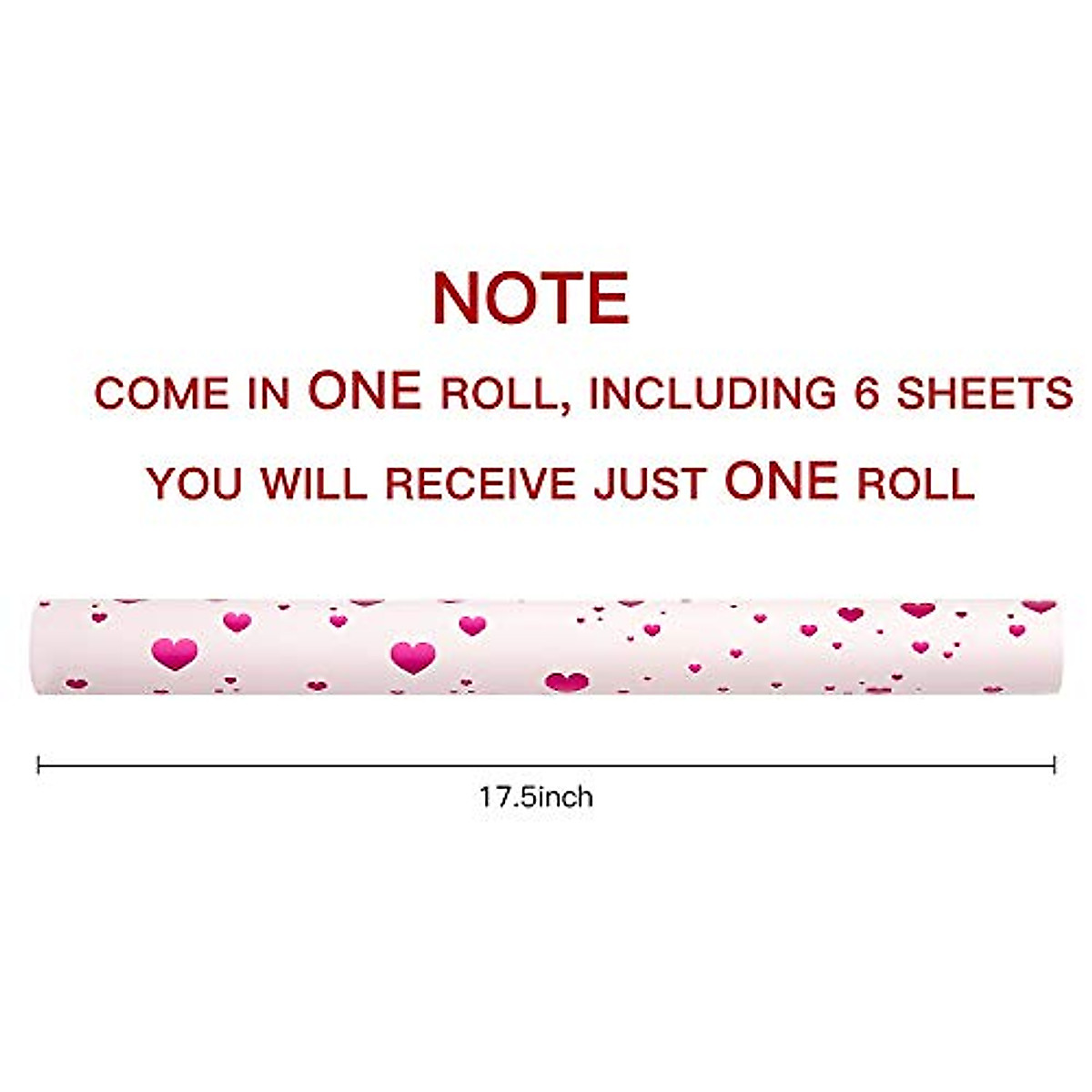 WRAPAHOLIC Wrapping Paper Sheet - Pink with Fuschia Foil Prints for Birthday, Holiday, Party, Baby Shower - 1 Roll Contains 6 Sheets - 17.5 inch X 30 inch Per Sheet