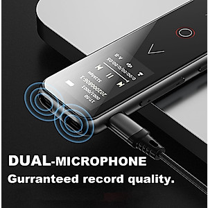 128GB Digital Voice Recorder with Playback, Small Voice Activated Recording Device for Lectures & Meetings, Bluetooth Noise Cancelling Audio Recorder Device, 18hrs Live Monitor with Earphones