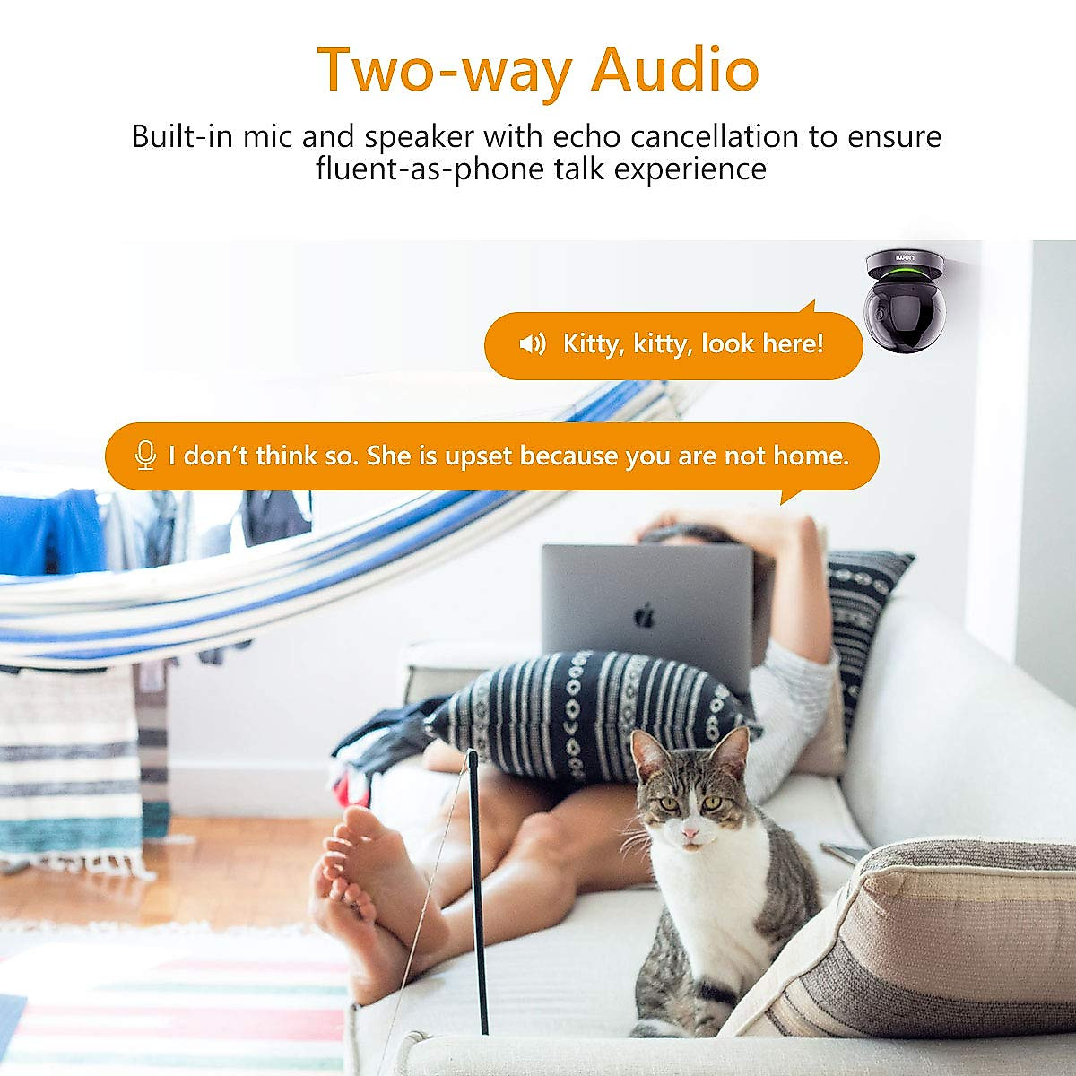 Imou Security Camera Indoor 1080P WiFi Camera (2.4G Only) 360 Degree View Smart Camera with Night Vision, 2-Way Audio, Smart Tracking, Sound Detection, Spotlight & Siren and Ethernet Port, Rex 2MP