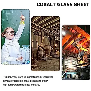 2pcs Cobalt Blue Glass Sheet Chemistry Experiment Supply Experiment Cobalt Glass Laboratory Science and Safety