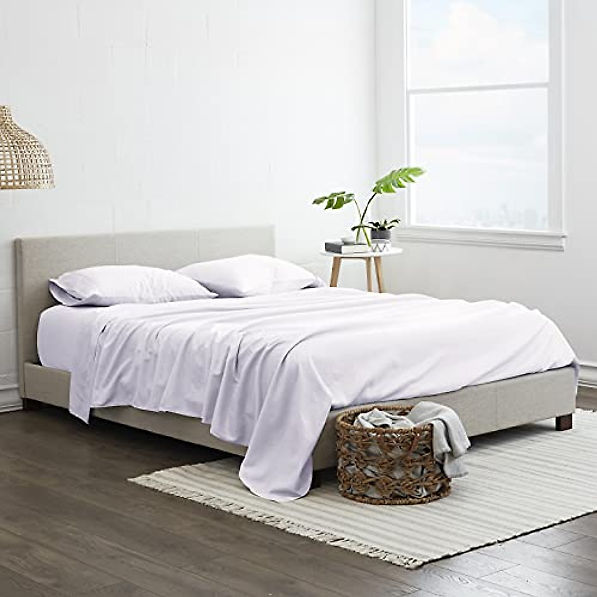 Giza Egyptian Cotton Sheets - Full Size, 100% Cotton, Fits Up to 15 Inch Extra Deep Mattresses, 4 Pcs (White)