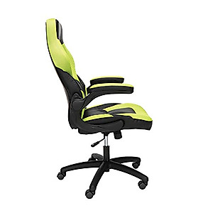OFM Gaming Chair Ergonomic Racing Style PC Computer Desk Office Chair - 360 Swivel, Integrated Lumbar Support & Headrest, Adjustable Height, Recline Tilt Control, Flip-Up Arms, 275lb Max (2020 Green)